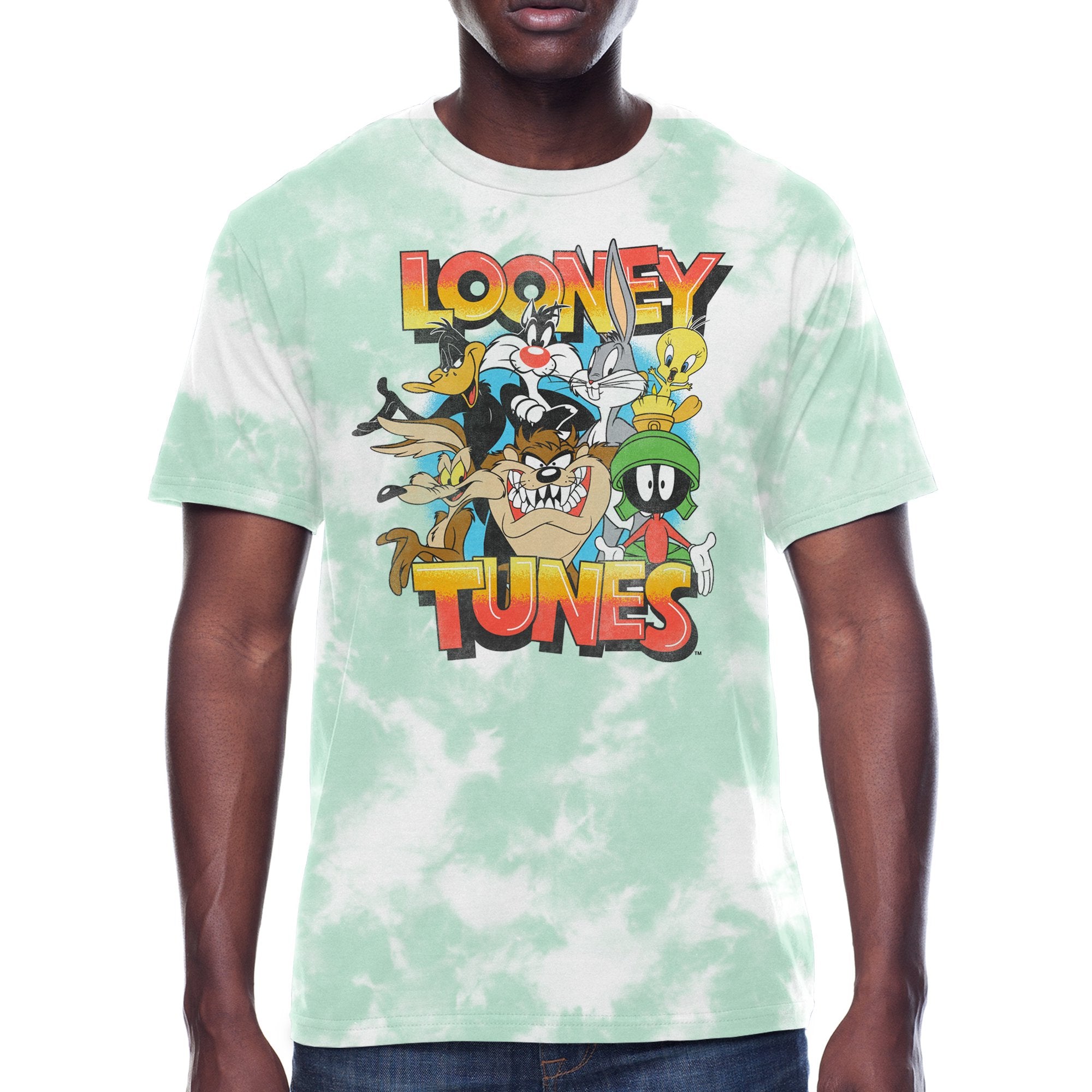 Men's Tie Dye Looney Tunes Cast Sunset Graphic Tee T-Shirt – Rex ...