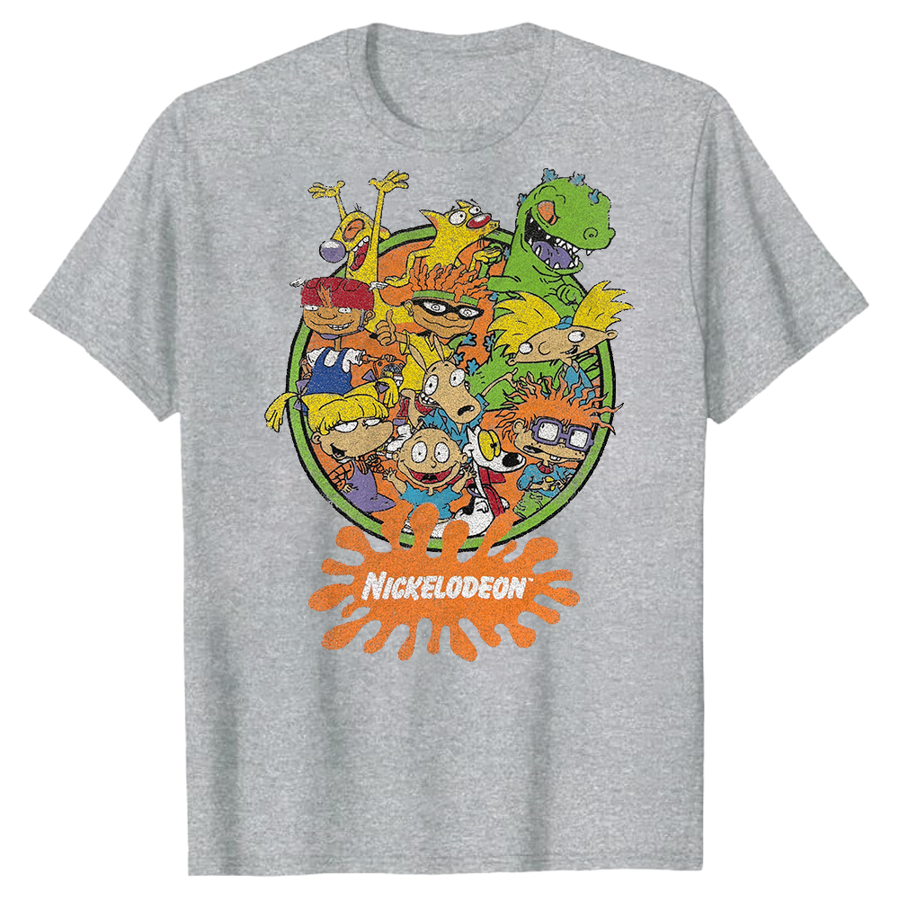 Men's Nickelodeon Logo Characters Group Shot Tee T-Shirt | Rex ...