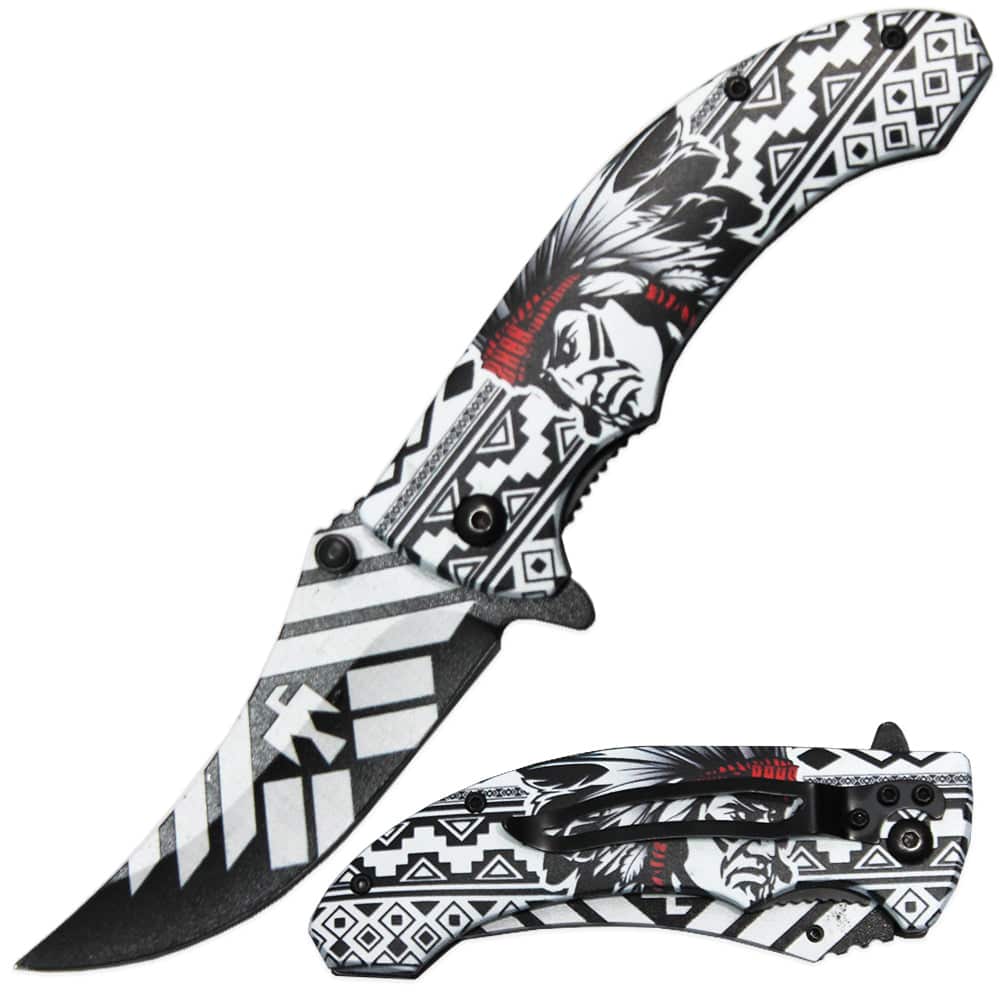 LB 3831-H 4.5" Eye-Catcher Assist Open Pocket Knife with Belt Clip ...