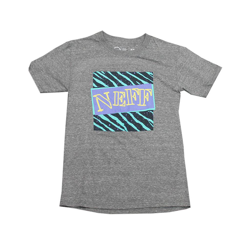 Men's Grey Heather NEFF Stencil Retro Graphic Tee T-Shirt | Rex ...