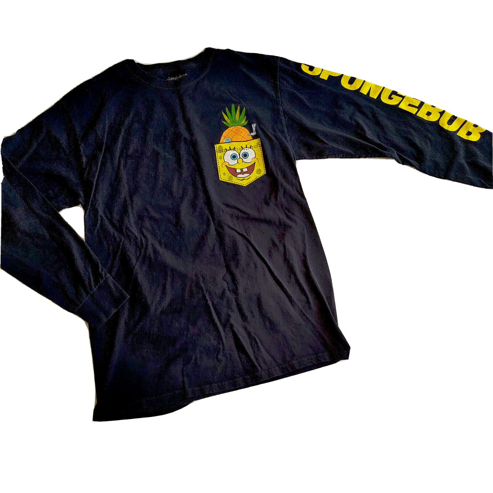 Men's Black Spongebob Squarepants Long Sleeve Tee – Rex Distributor ...