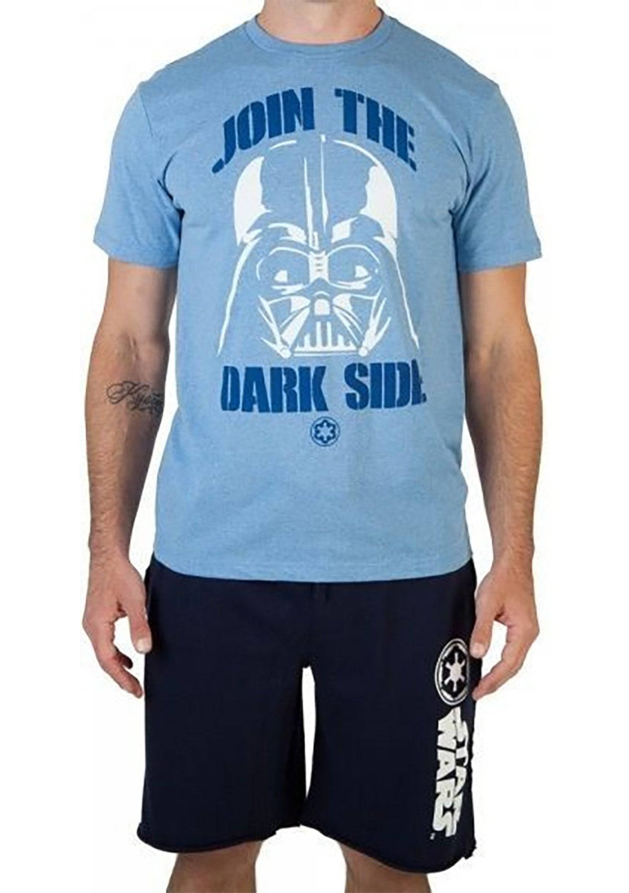 Men's Blue Join the Dark Side Darth Vader Sleep Set T-Shirt & Shorts ...